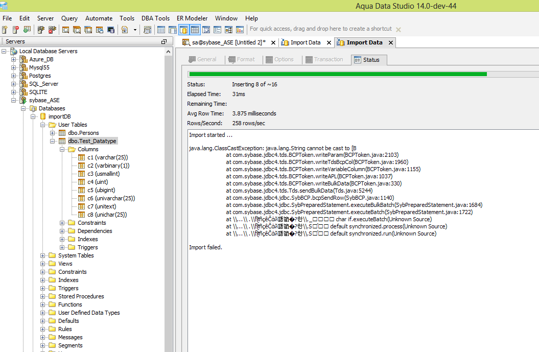 8778 Does Not Import Data For Data Type Varbinary Aqua Data Studio