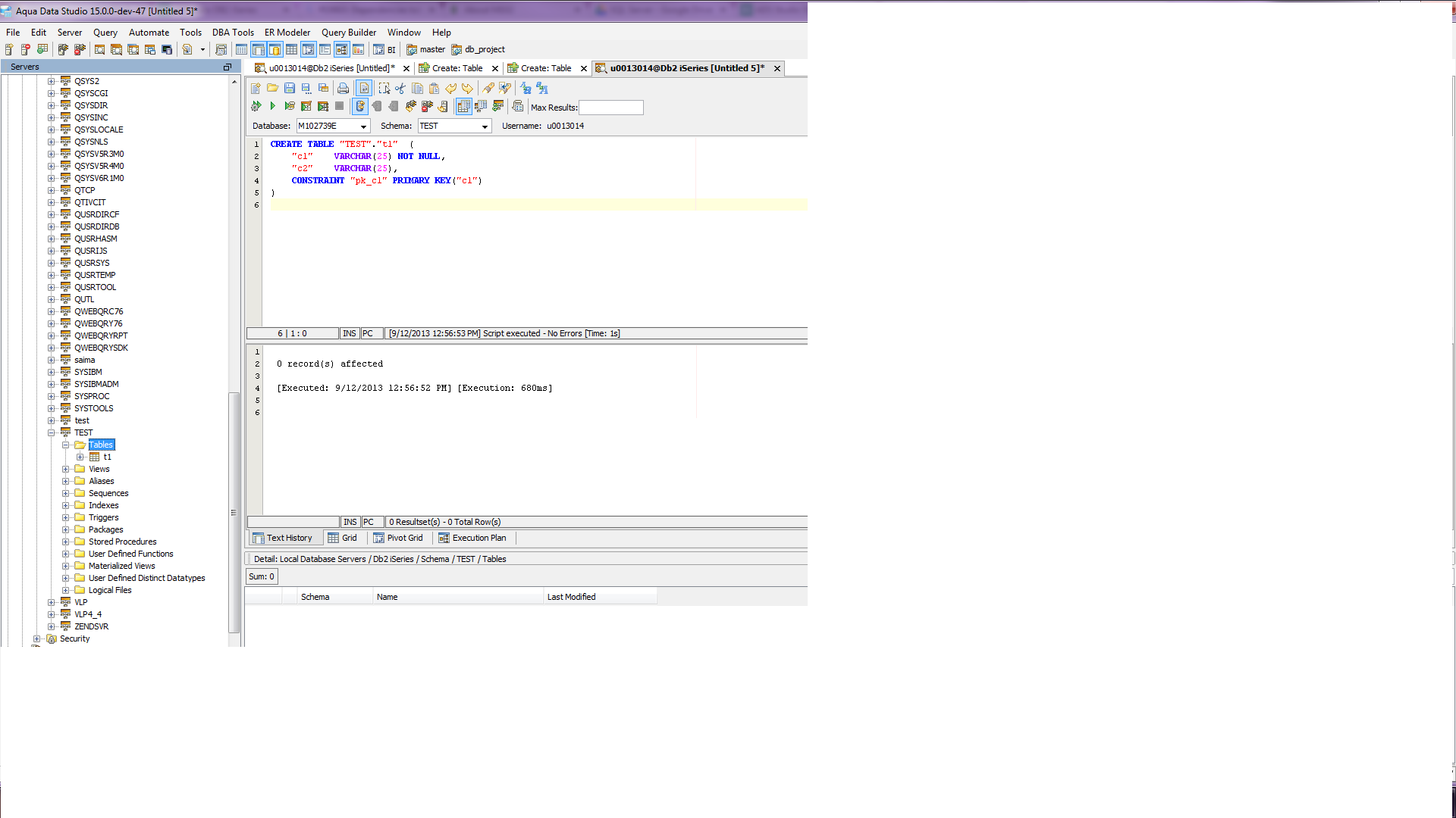 #10995: Through GUI ,Table is not getting created when we add ...