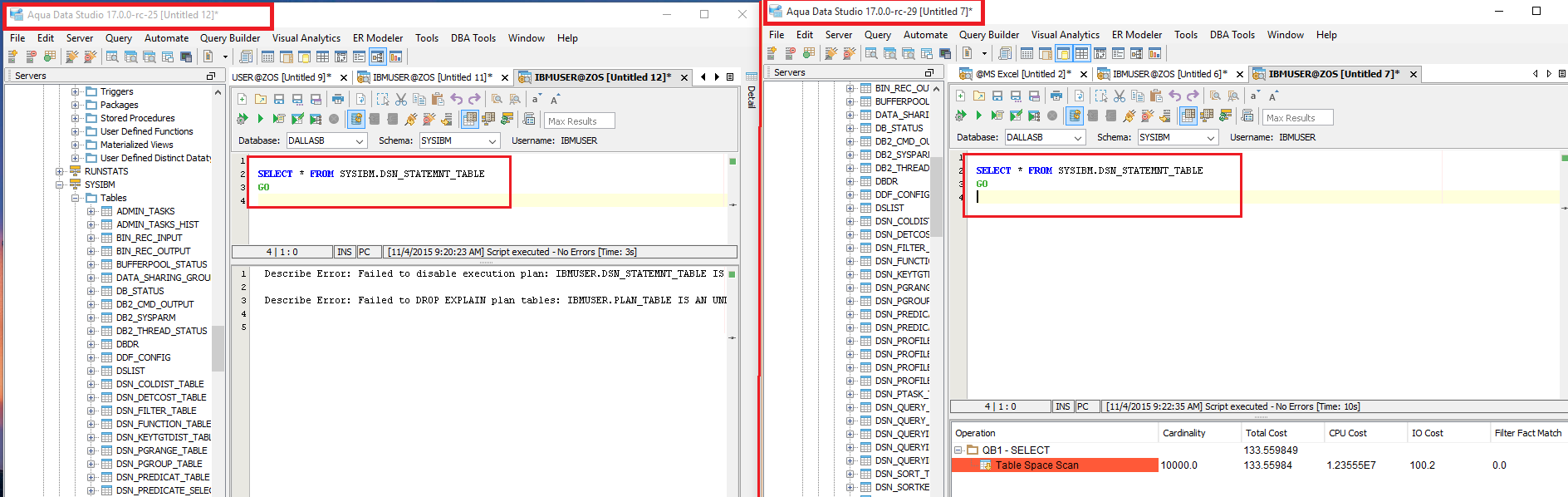 #13809: Visual Explain -> DB2 z/OS version 11 -> Explain is not working ...