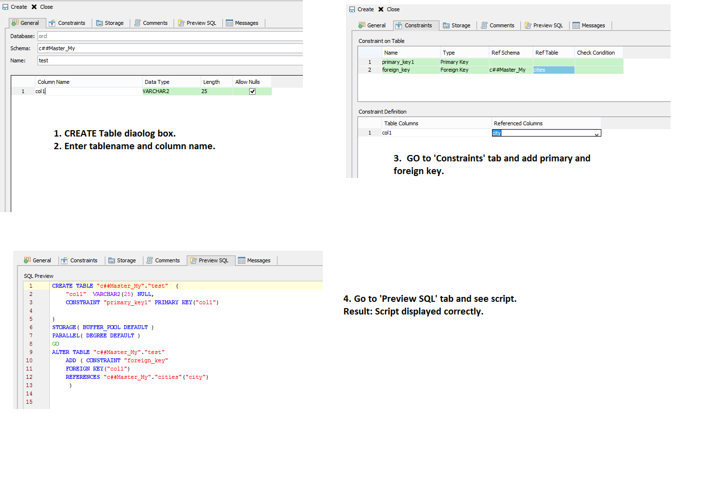 #15377: Extra line spaces are displayed between CREATE TABLE script and above the statement ...