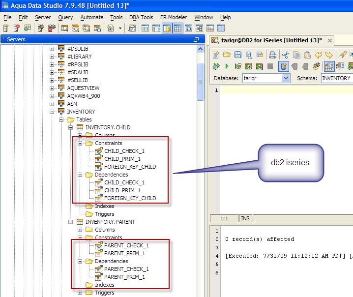 #2888: Dependencies - DB2 | Aqua Data Studio